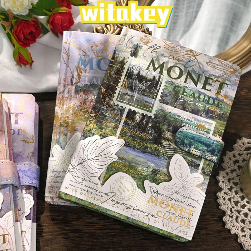 สมุดบันทึก WITAKEY A5, สมุดไดอารี่ชื่อเสียงศิลปะ, หนังสือความงามปุ่มแม่เหล็ก Ins สวยงาม Notepad ...