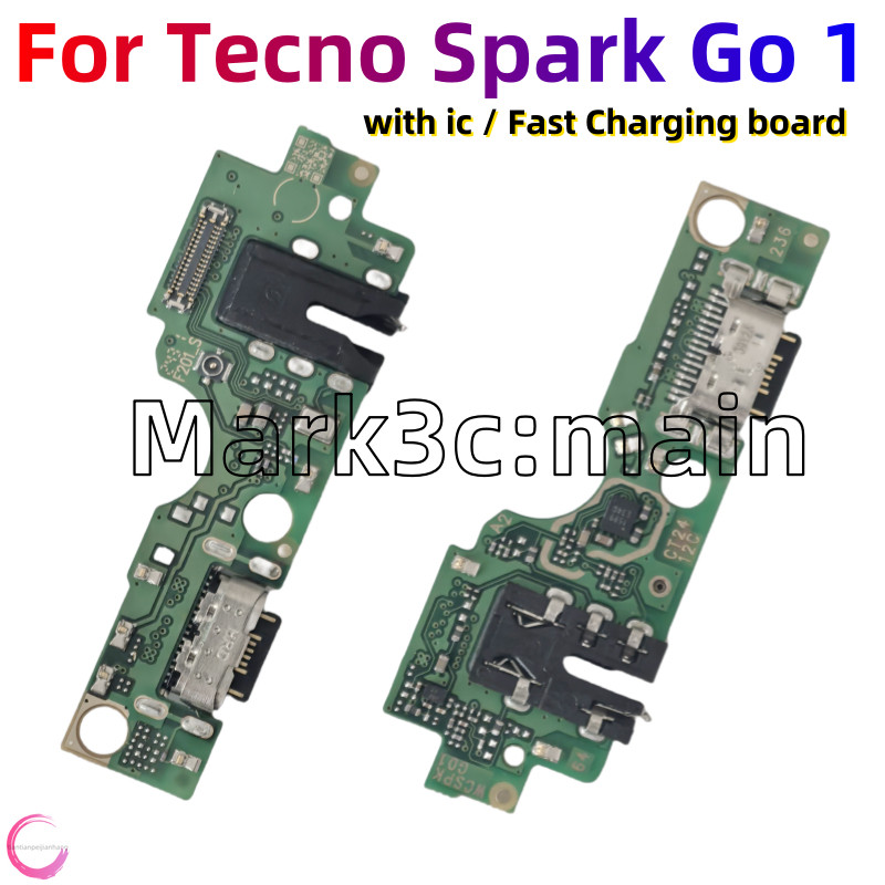 สําหรับ Tecno Spark Go 1 USB แท่นชาร์จพอร์ตไมโครโฟนขั้วต่อ Fast Flex ...
