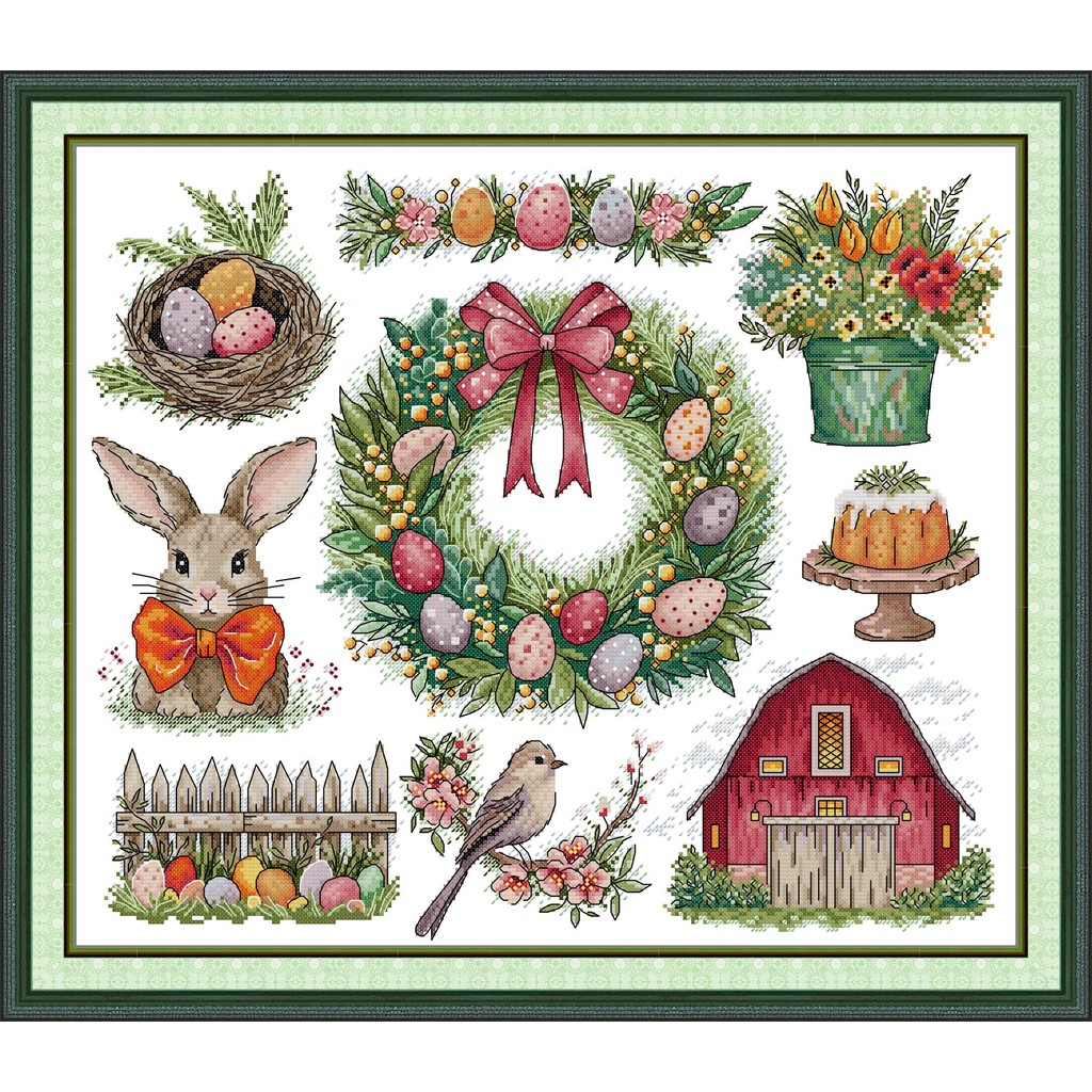 Joy Sunday Stamped Cross Stitch Ktis DMC Threads ชุดปักครอสติสจีน DIY เย็บปักถักร้อยชุดเย็บปัก ...