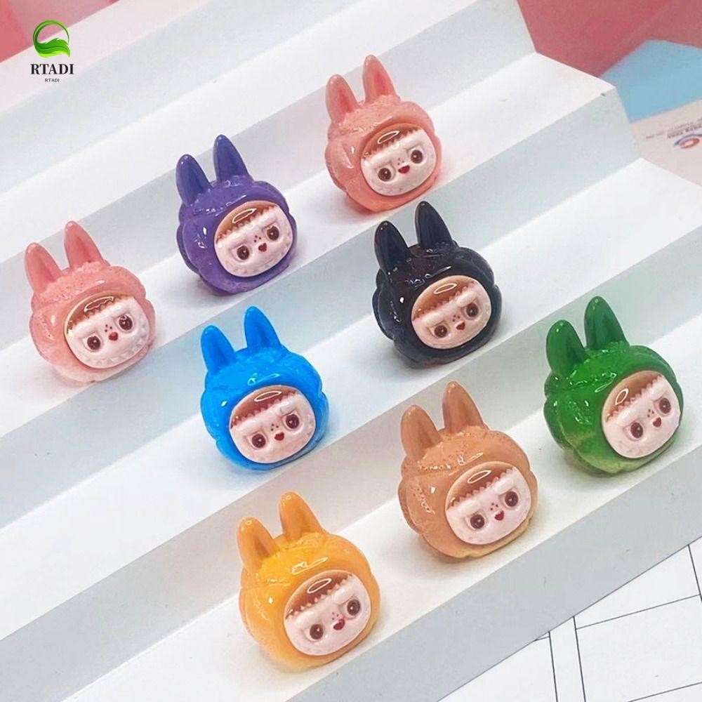 RTADI 8pcs Labubu เรซิ่นการ์ตูน Figurine,เรซิ่นGradient สี Labubu ...