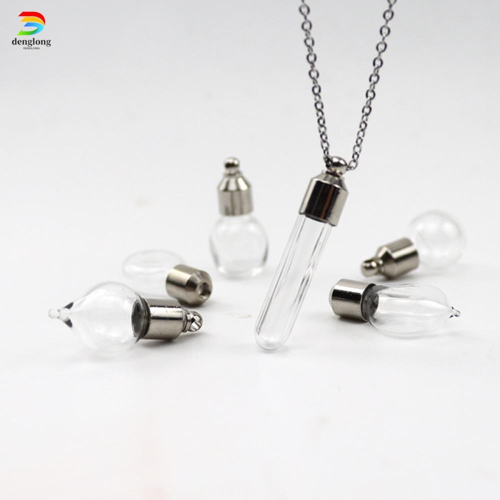 DENGLONG Wishing Bottle, Ashes Holder Fillable Glass Bottle Necklace ...