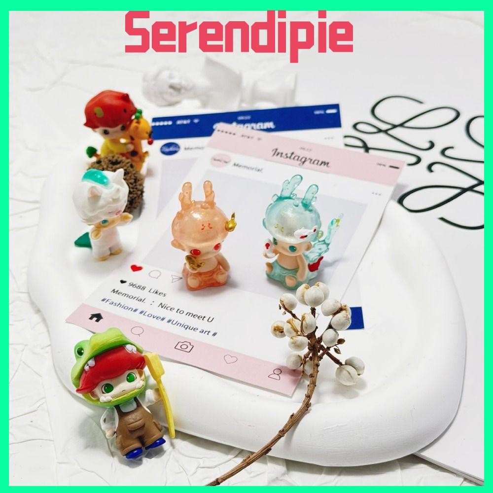 กล่อง SERENDIPIE DIMOO, No One Gonna Sleeping Tonight Series POPMART Mini Jewelry, รูปปั้นจิ๋ว ...