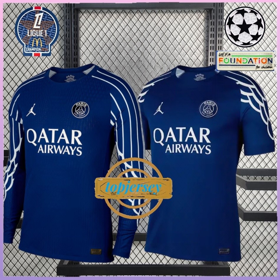 PSG 2024-25 Mbappe Match สวมใส่สไตล์ 4th Kit | Shopee Thailand