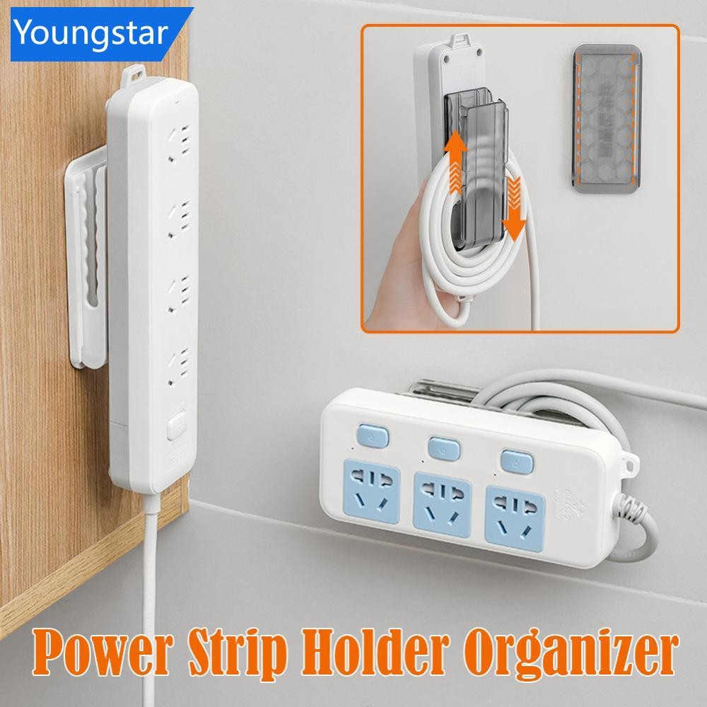 YOUNGSTAR Self-Adhesive Power Stip Holder พร้อมสายเคเบิลปลั๊ก Socket ...