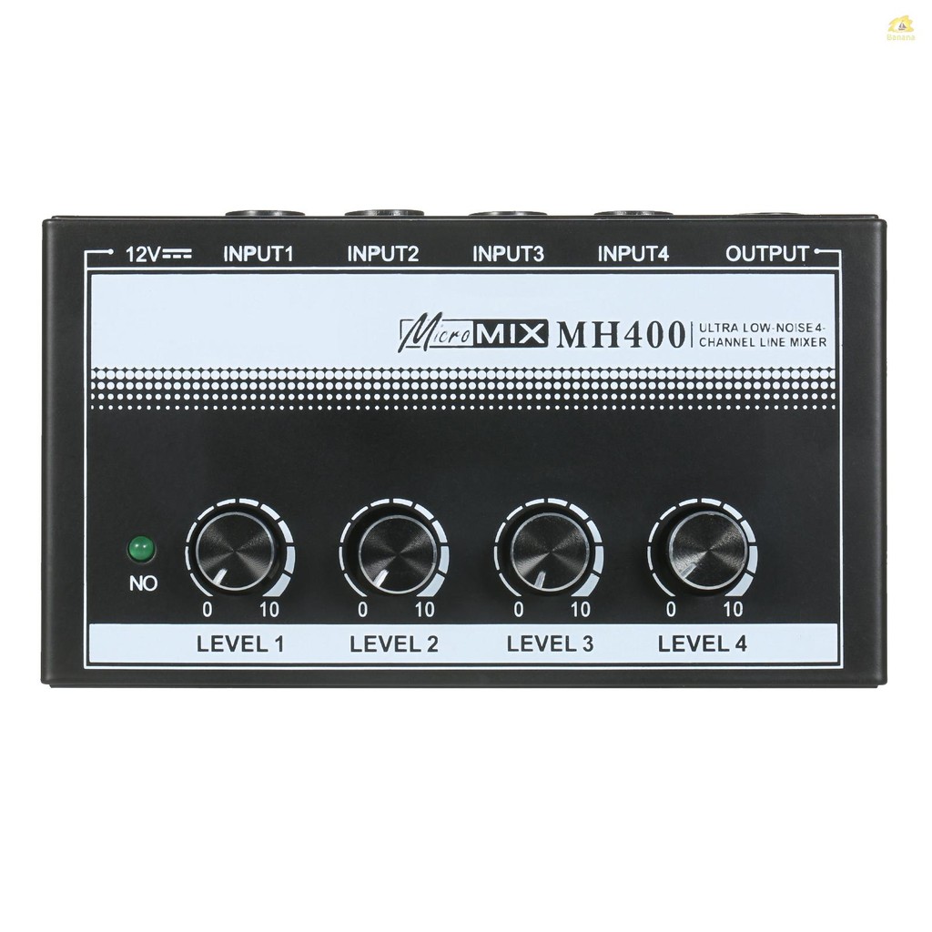 MH400 Ultra Low-Noise 4 Channel Line Mixer Mini Audio Mixer พร้อมอินพุต ...