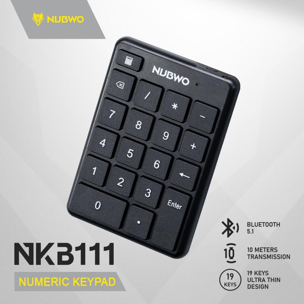 กดง่าย Nubwo NKB-111 Numeric Keypad Bluetooth 18Keys แป้นพิมพ์ คีย์บอร์ดตัวเลขตัวเลขไร้สาย ...