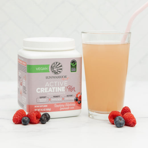 Sunwarrior Active Creatine for Her Raspberry Elderberry Lemonade ครีเอทีนเพิ่มพละกำลัง สะสม ...