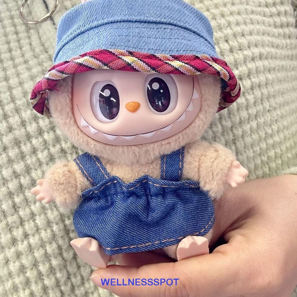 Wellnessspot นั่ง Labubu ตุ๊กตา Denim ชุด, กระโปรงแขวนแต่งตัว Labubu Time ตุ๊กตาผ้า, DIY เปลี่ยน ...