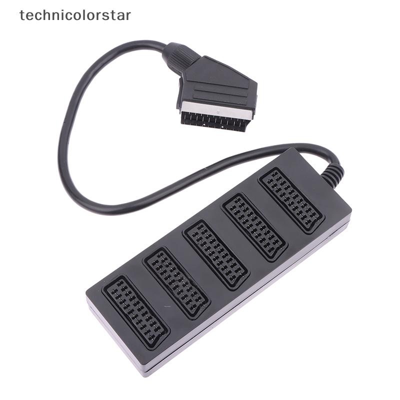 Trsr 21Pin Scart 5 Way Splitter 21p Scart ชาย 5 หญิงอะแดปเตอร์ ...
