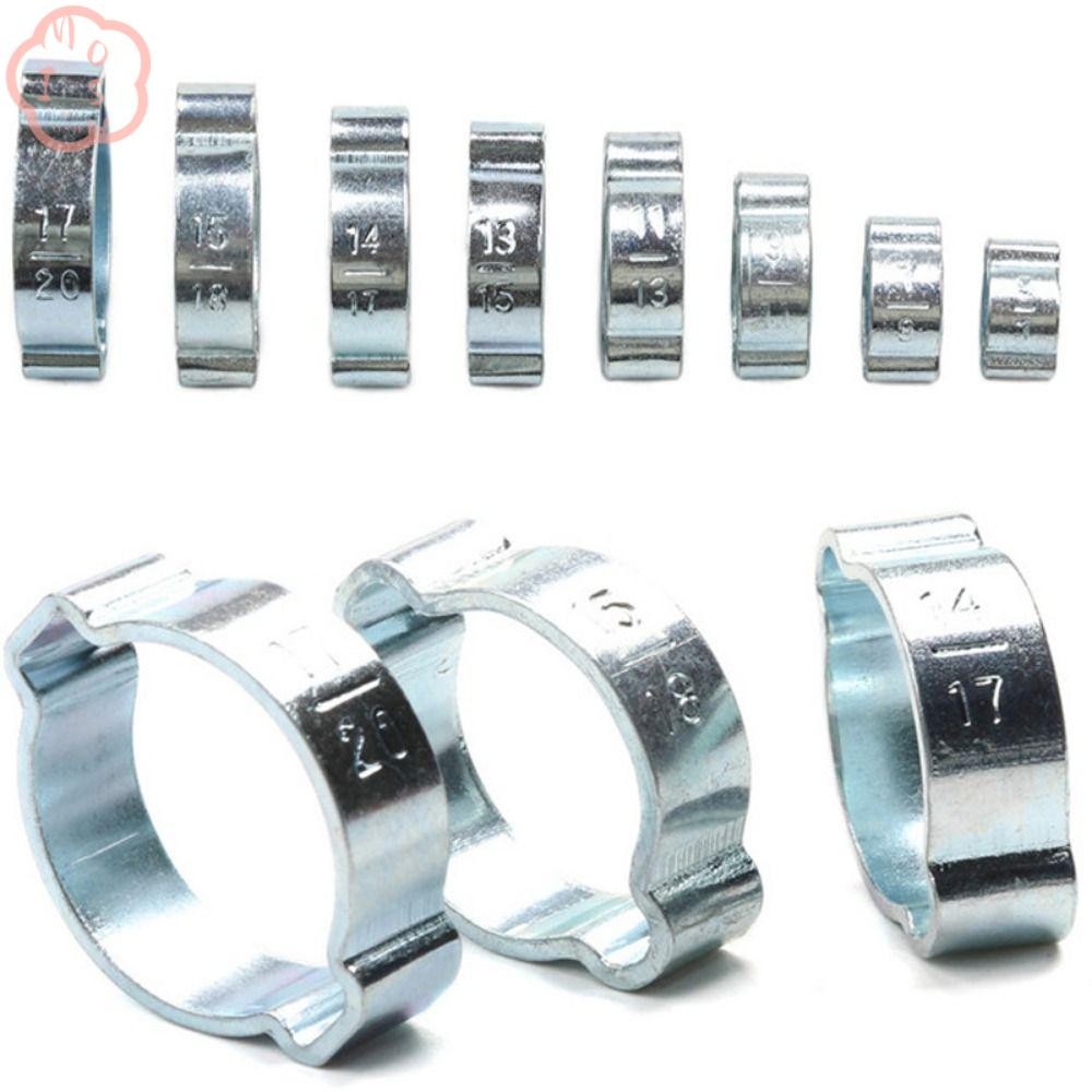 MIOSHOP 10 ชิ้นคลิปท่อ, ไดรฟ์หนอน Assortment Kit ท่อ Clamp, ทนทานสังกะสีชุบคงที่หูคู่ท่อ Hoop ...
