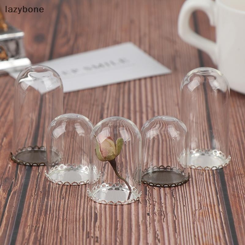 {LZ} 25 มม.ตุ๊กตาแก้วแสดงขวดระฆังพร้อมฐานแก้ว Vials จี้ขวดแก้ว ...