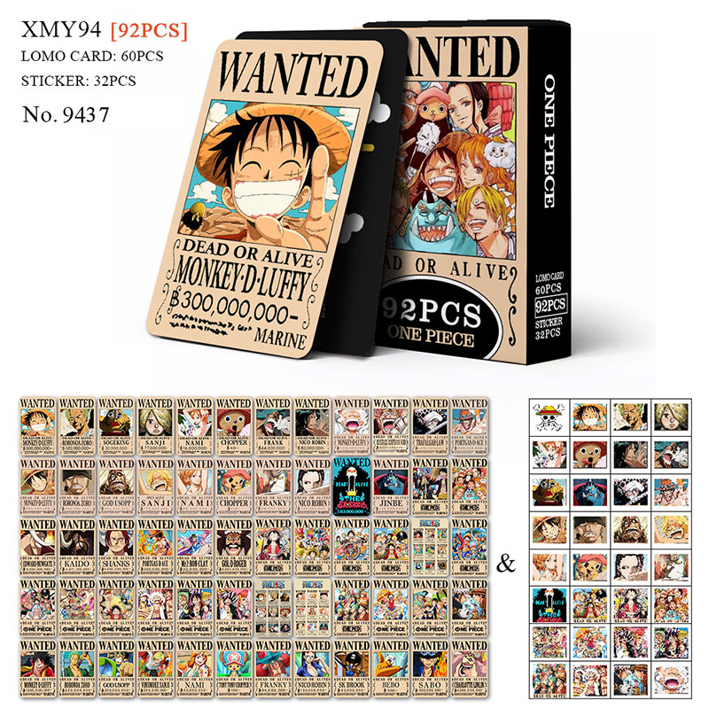 GRDOG 92 ชิ้นสองด้าน Warrant Arrest อะนิเมะ One Piece การ์ด LOMO ความ ...