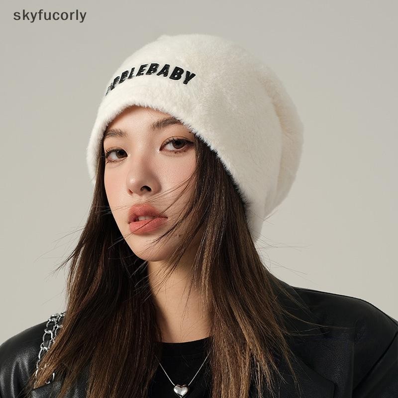 [SKY] แฟชั่นเส้นรอบวงศีรษะขนาดใหญ่ Warm Plush White Pile Cap Toe Cap VN ...