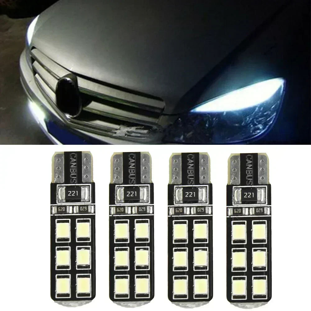 4 PC ข้อผิดพลาดคิ้วเปลือกตาหลอดไฟ T10-12SMD-2835 LED สําหรับ LED ...