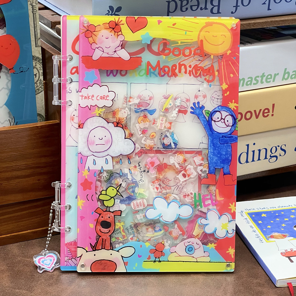 Coco Sauce Shake Music Notebook น่ารัก DIY การ์ตูนอะคริลิคหลวมคู่มือ ...