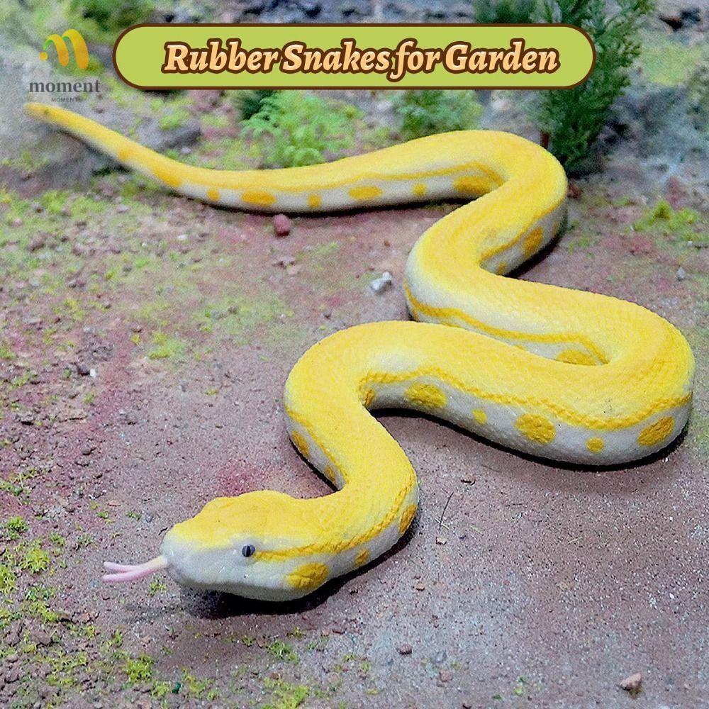MOMENT งูปลอมที่สมจริง, Cobra Rattlesnake Python ยางนุ่มสัตว์รุ่น,คุณภาพสูงเส้นตลก Texture Keep ...