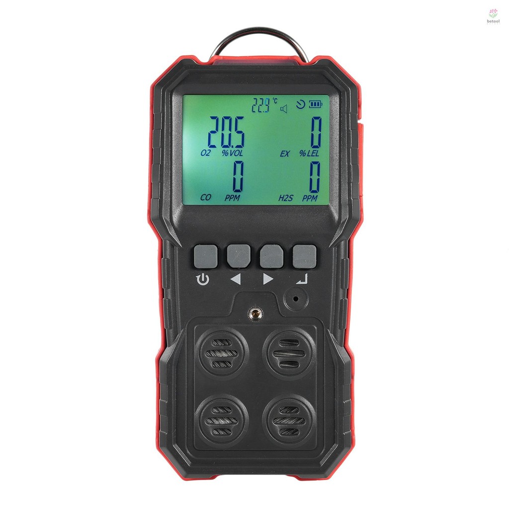 WT8812 4-In-1 Compound วัดก๊าซ LEL/O2/H2S/CO แก๊สจอแสดงผล LCD เสียงการสั่นสะเทือนนาฬิกาปลุก ...