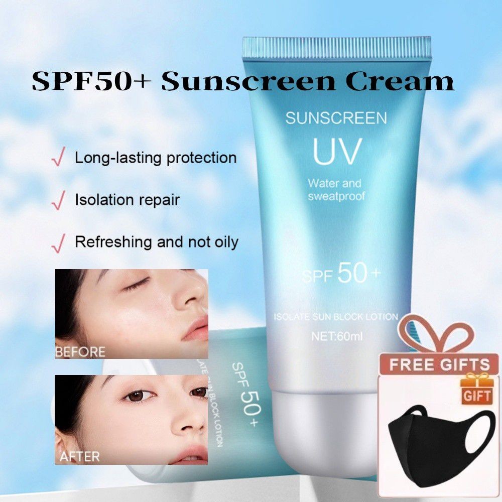 ของขวัญฟรีSPF50+ ครีมกันแดด Face Body Anti-ultraviolet ป้องกัน Sunburn โลชั่น Moisturizing ...