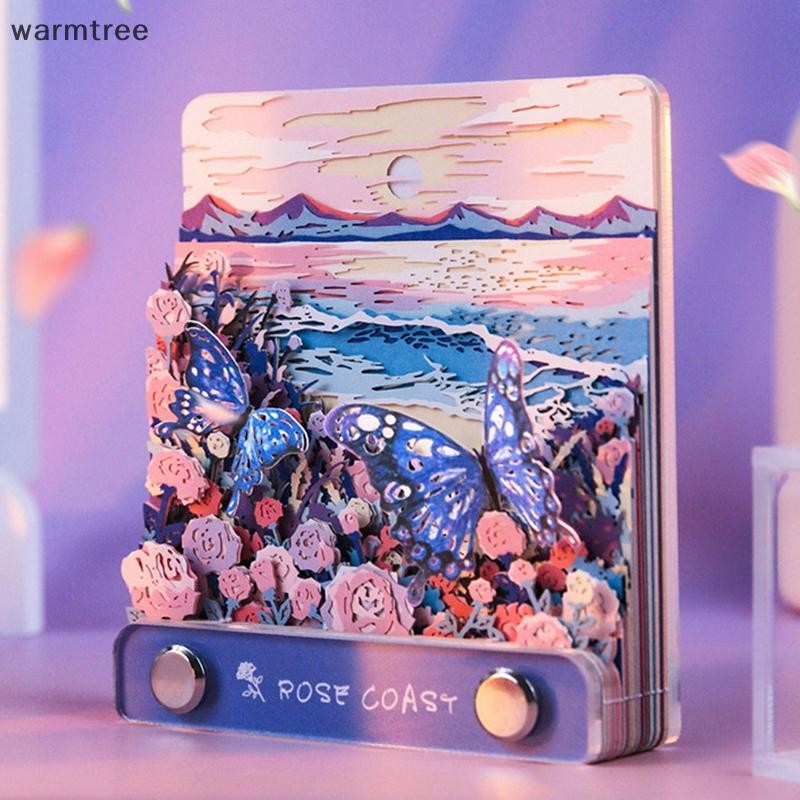(warmtree) 3d ผีเสื้อกระดาษประติมากรรมรุ่น Memo Pad Artsy Pads Hand ...