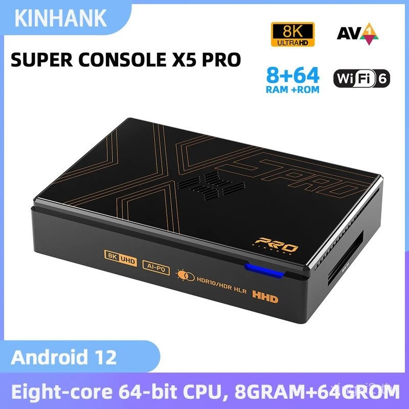 Kinhank Android TV Box Android 12.0 Super Console X5 Pro 8GB 64GB ...