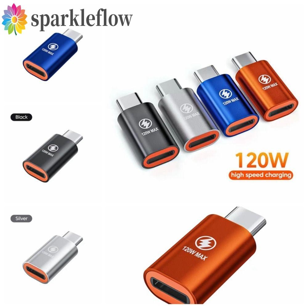 Sparkleflow Type C อะแดปเตอร์หญิงเป็นชาย,ขั้วต่อ PD20W/120W เป็น Type C, Plug and Play Fast OTG ...