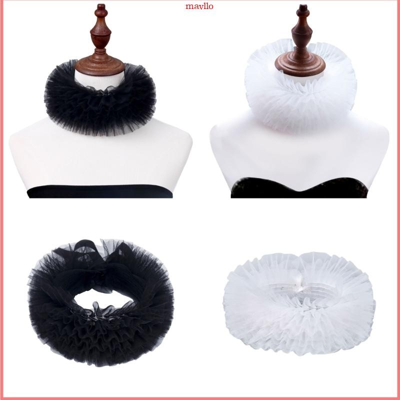 Mavlo ผู้หญิง Vintage Layered Ruffled False Collar Renaissances คอเล็ก ...