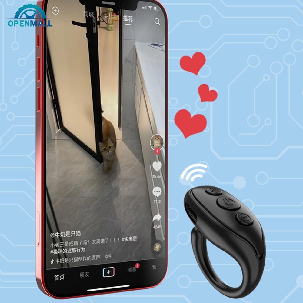 OML บลูทูธ 5.3 ไร้สาย Fingerband รีโมทคอนโทรลแบบพกพาปลายนิ้ว Selfie ...