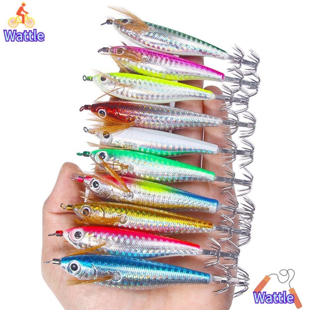 WATTLE เหยื่อกุ้ง, 10 ซม. 9G jigs hook เหยื่อกุ้งไม้, 2024 ตะกั่ว sinker อุปกรณ์ตกปลา hook ตะขอ ...