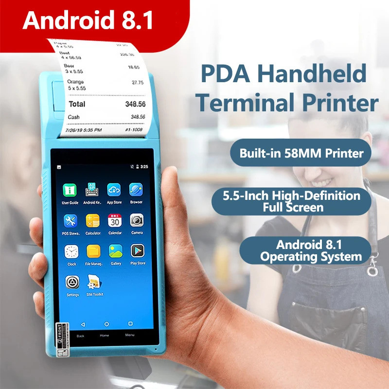 Q1/Q2/Q3Pro PDA มือถือ 4G Android 8.1 เครื่อง POS เครื่องพิมพ์ตั๋ว ...
