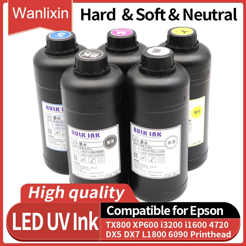 หมึกบ่ม UV 1000มล. สำหรับ Epson TX800 R290 XP-600 TX-800 L800 DX7 R300 ...