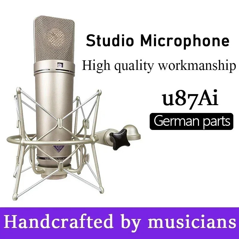 ไมโครโฟน U87Ai สำหรับเล่นเกมพีซี การบันทึกเสียงมืออาชีพ อุปกรณ์สตูดิโอ อินเตอร์เฟซเสียง ...