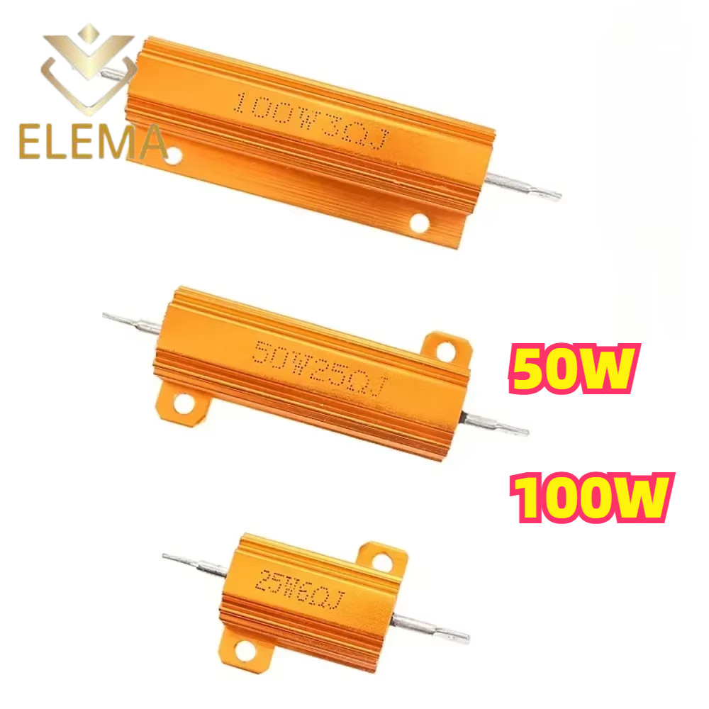 Rx24 อลูมิเนียมโลหะกรณี Wirewound Resistor 50W/100W 1R-50K 2/4/5/8/10 ...