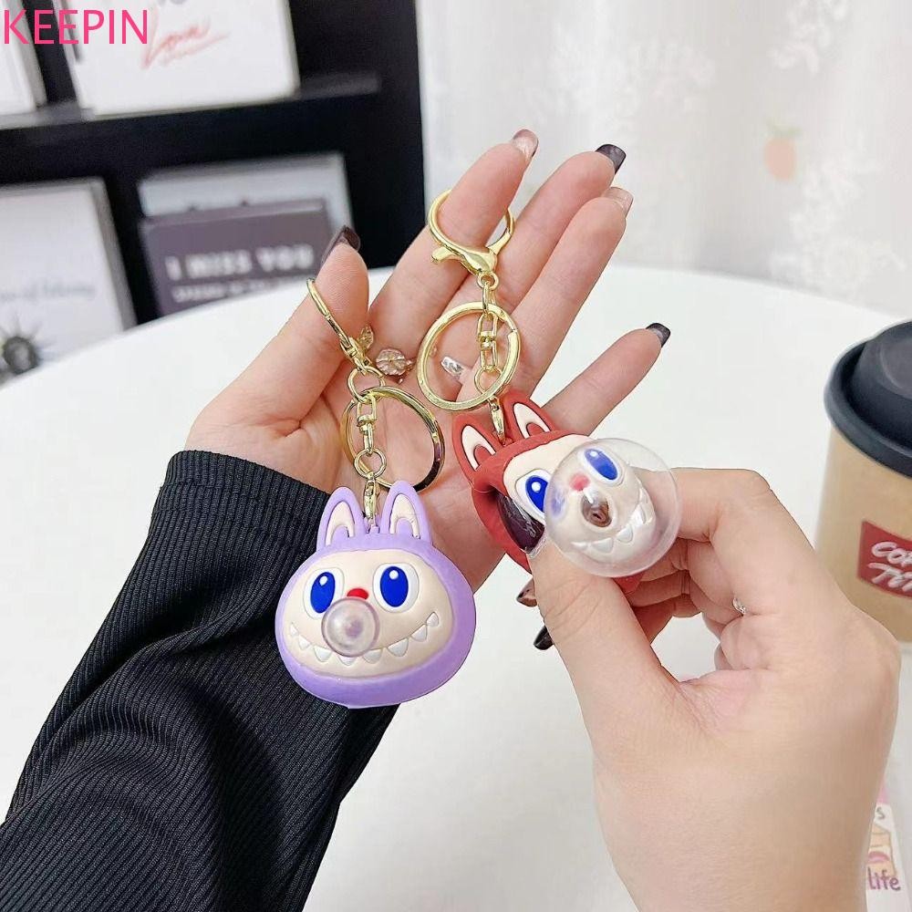 Keepin Labubu Pinch พวงกุญแจตุ๊กตา,เครื่องประดับซิลิโคน Labubu จี้ ...
