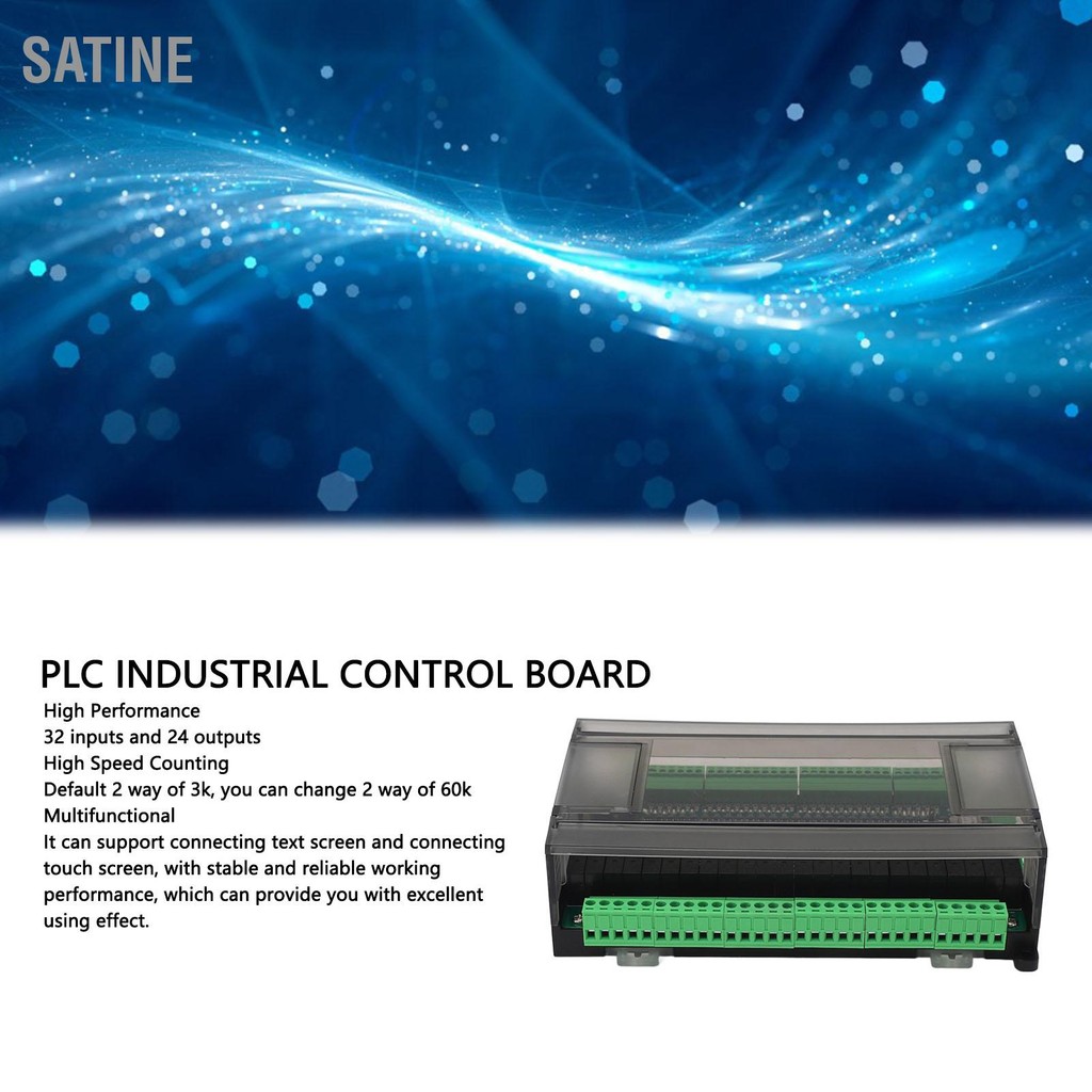 SaTine DC24V 1A PLC Industrial Control Board FX3U‑56MR 32 Input 24 Output Programmable Logic ...