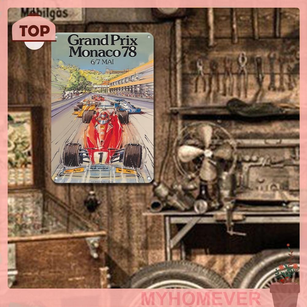โลหะ Monaco Grand Prix Tin Sign ภาพวาดเหล็กสี่เหลี่ยม Wall Decor30x40cm ...