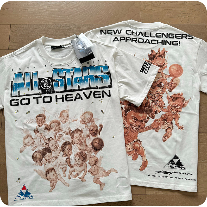 ขายร้อนสไตล์ใหม่ 5600 Real Shot Hellstar Hellstar Beauty อินเทรนด์ High Street ผ้าฝ้ายแท้เสื้อ ...