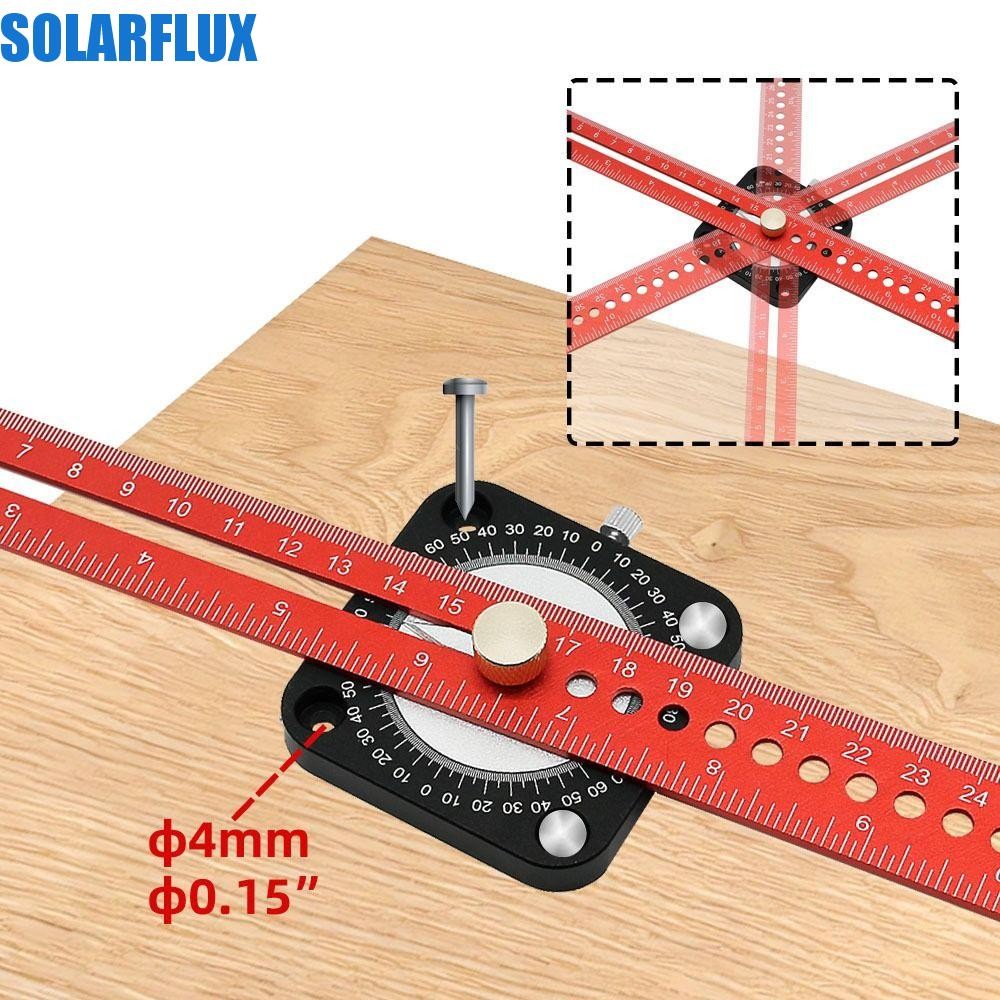 SOLARFLUX งานไม้ Sciber, อลูมิเนียมปรับเข็มทิศไม้บรรทัดไม้บรรทัดมุม, แบบพกพา T-type Multi ...