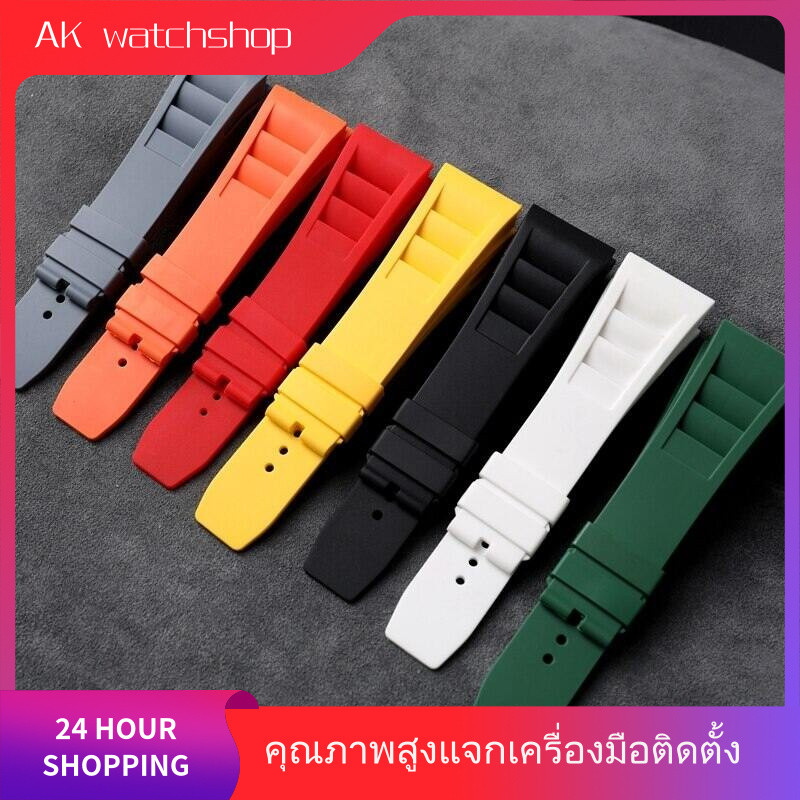 สายรัดข้อมือซิลิโคนธรรมชาติคุณภาพสูงนำเข้า สีดำ สำหรับสาย mille สำหรับสาย RM -011 สำหรับสาย ...