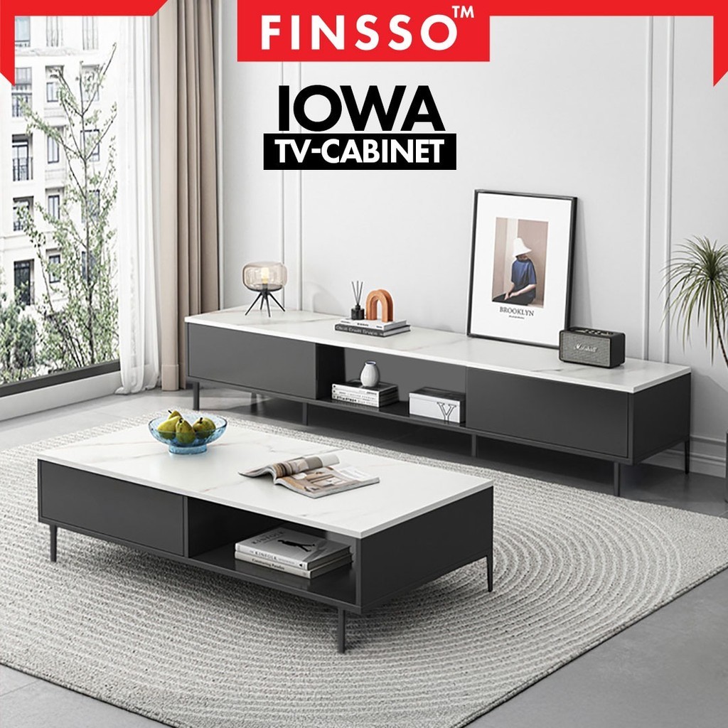 Finsso: ชั้นวางทีวี โต๊ะวางทีวี ตู้วางทีวี ขาทรงโมเดิร์น ขนาด 5 ฟุต/ 6 ฟุต Iowa TV Cabinet ...