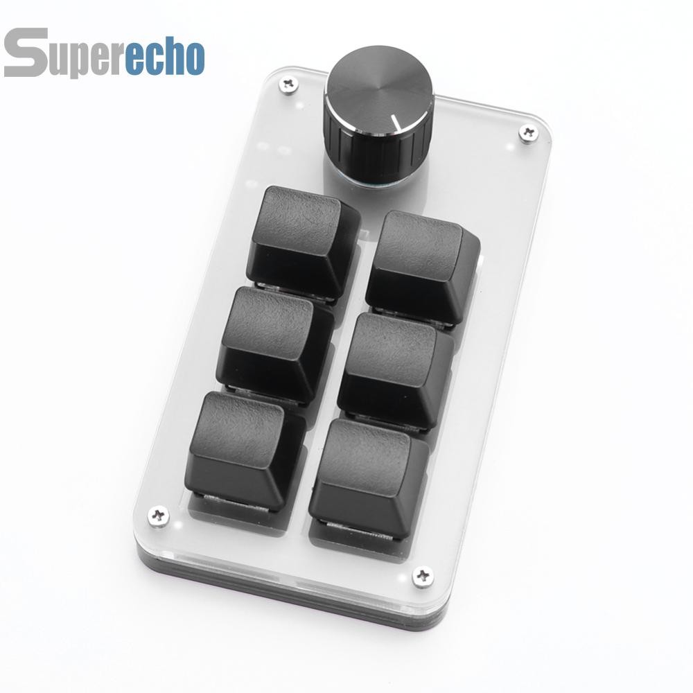 6 Key 1 Knob Programming Macro Custom Knob Keyboard RGB Mechanical ...