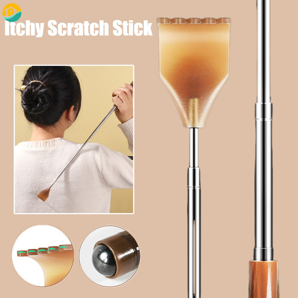 แบบพกพา Back Scratcher Telescopic Scratching นวดลูกแบริ่งขยาย Tickling ...