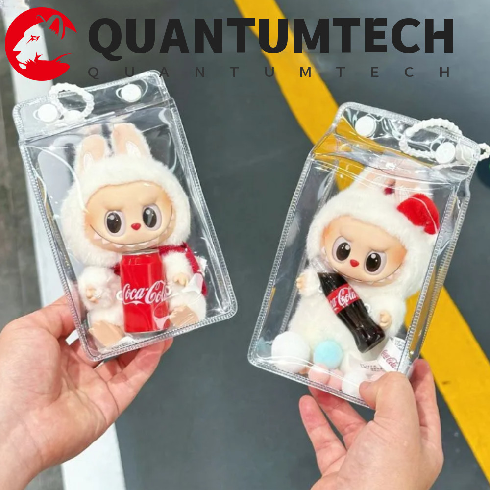 QUANTUMTECH Labubu กระเป๋าจอแสดงผล, PVC ป้องกันฝุ่น 17 ซม.Labubu ตุ๊กตากระเป๋า, ของเล่นอุปกรณ์ ...