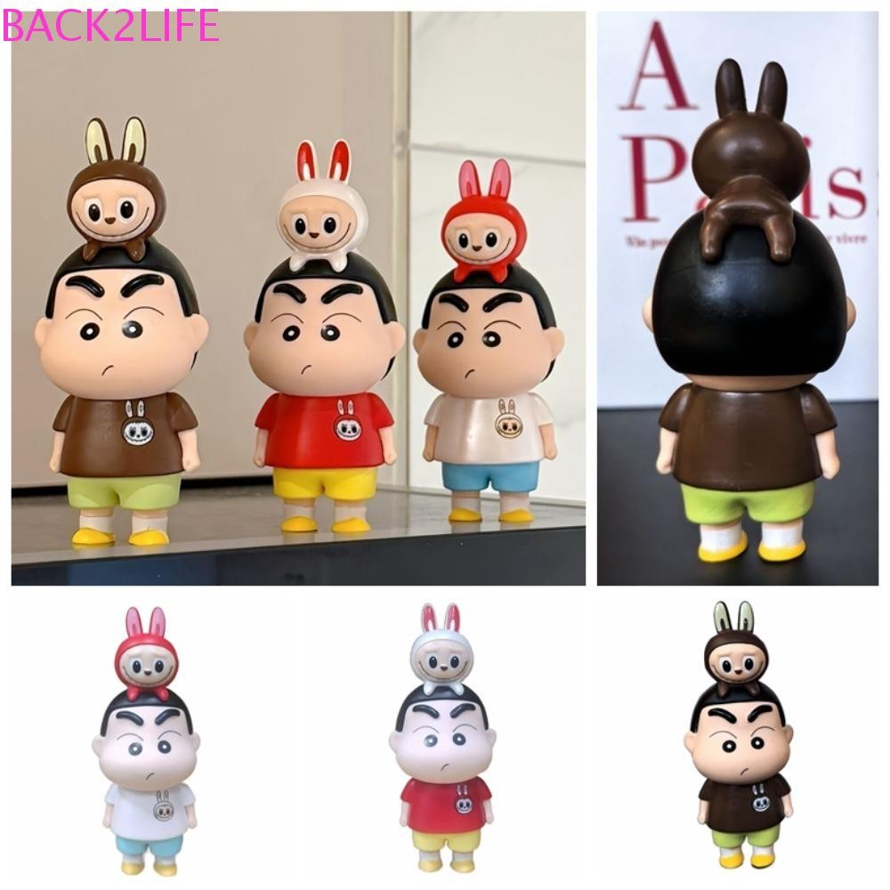 BACK2LIFE Labubu Crayon Shin-Chan รูป, PVC ตุ๊กตารูปปั้น Crayon Shin ...