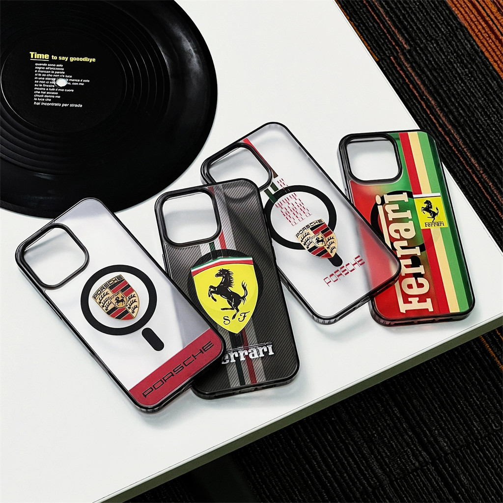 แฟชั่นโลโก้รถเคสแม่เหล็กสําหรับ IPHONE 16 15 14 13 12 11E PROMAX PLUS ...