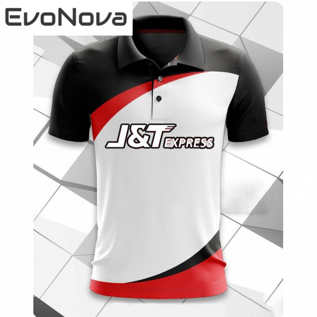 J & T Express JNT เสื้อโปโลแขนสั้นสำหรับพนักงานจัดส่งระบายอากาศความชื้น ...