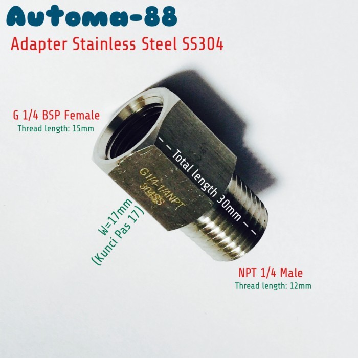 Fc99 NPT อะแดปเตอร์เกลียว 1/4 ชาย x G 1/4 BSP ขั้วต่อหญิง สแตนเลส AUT ...