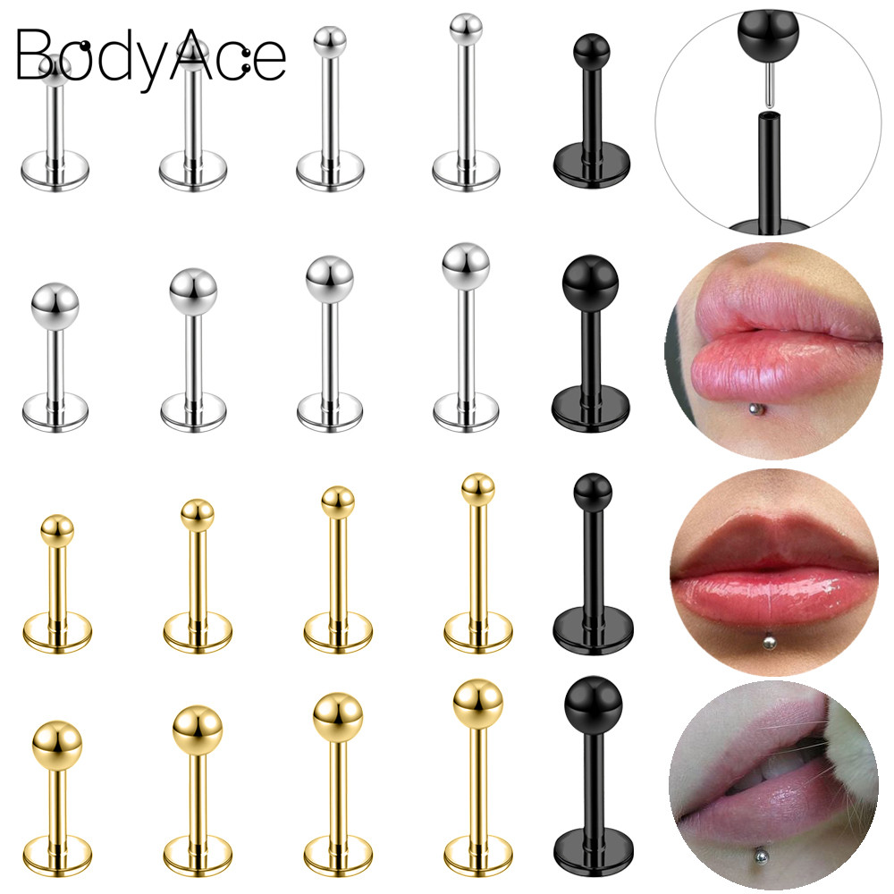 Bodyace Plug In สไตล์ Lip Piercing 1 Pc สแตนเลสสตีล Lip Stud 18G/20G ...