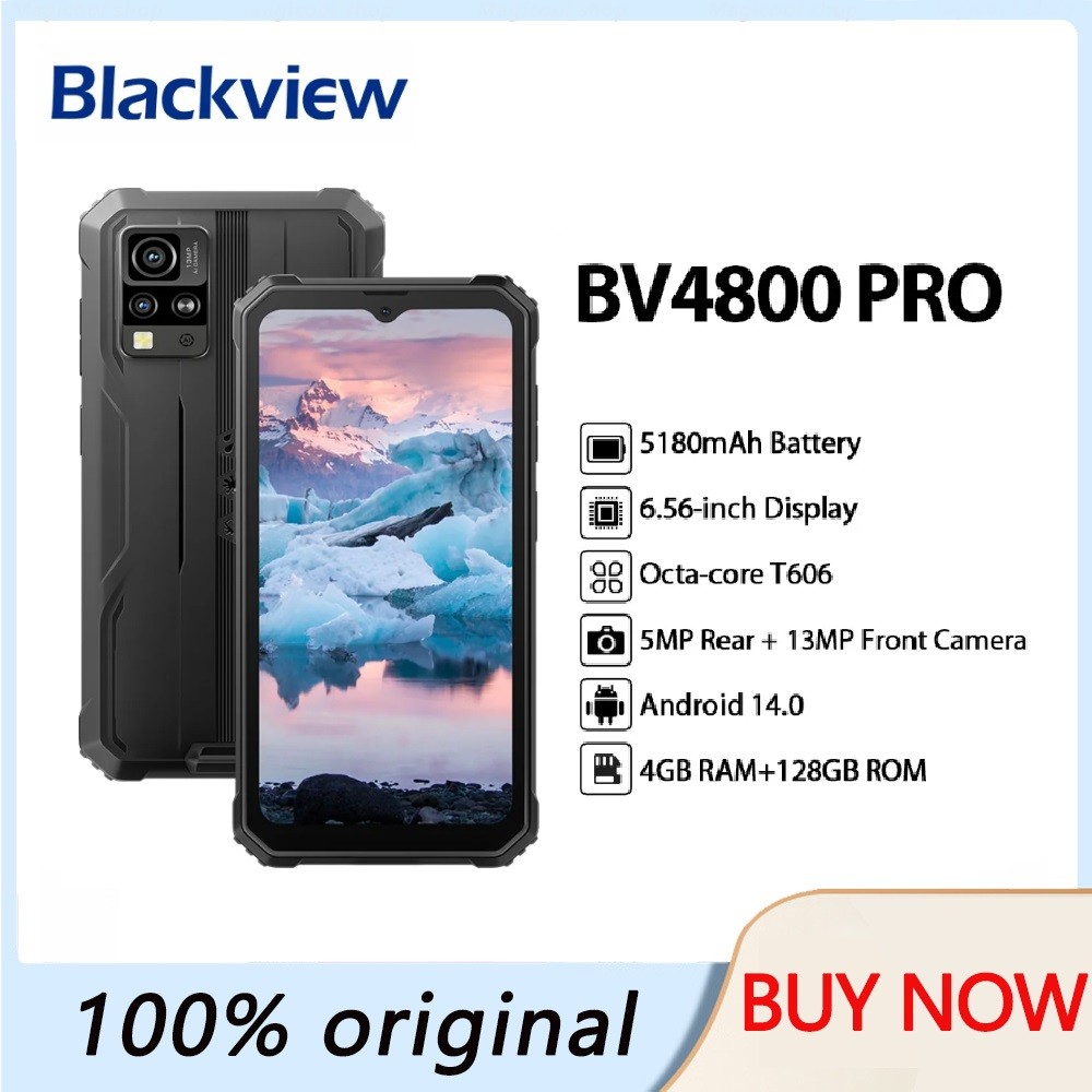 Blackview BV4800 PRO สมาร์ทโฟนที่ทนทาน 6.56 จอแสดงผล IPS, RAM 4GB + 128GBROM,13MP กล้อง 5180mAh ...