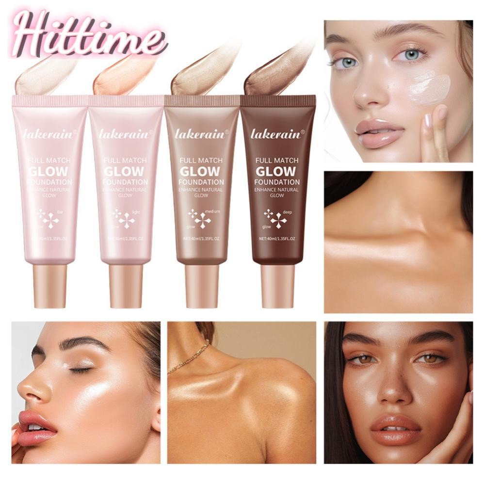 Hittime 4 สี Glow Shiny Liquid Foundation ธรรมชาติยาวนานคอนซีลเลอร์ Facial Body แต่งหน้า ...