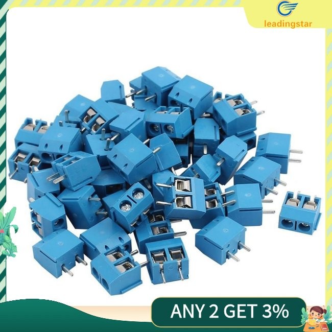 Leadingstar 100 ชิ้น KF301-2P สกรู 2Pin 5.0 มม.ตรง Pin PCB สกรู ...